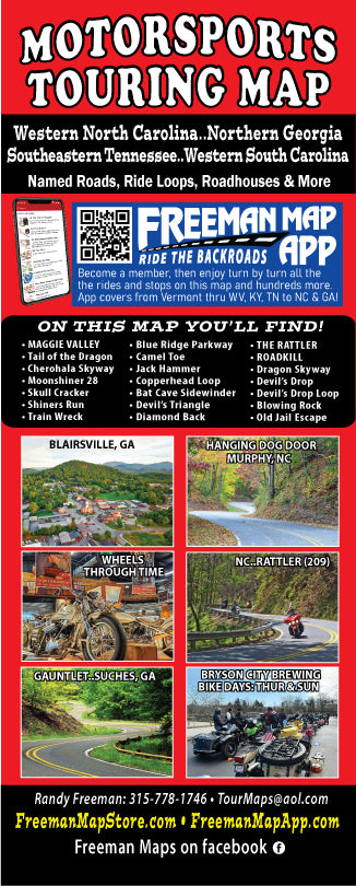 Motorsports Touring Map Western North Carolina, Northern Georgia, Sout ...
