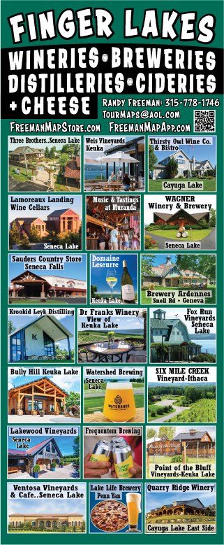 Wineries, Breweries, Distilleries Map For The Finger Lakes, NY ...