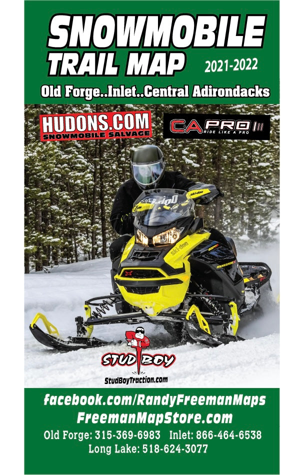 Snowmobile Trail Map Old Forge, Inlet, Central Adirondacks – FREEMAN MAPS